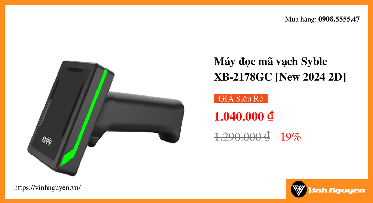 Máy đọc mã vạch Syble XB-2178GC [New 2024 2D]